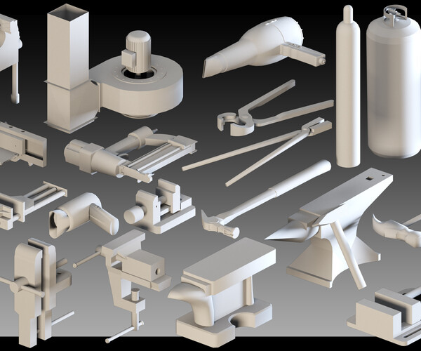 ArtStation - +106 Blacksmithing Tools- Kitbash- High detail 3d models | Resources