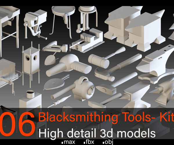 ArtStation - +106 Blacksmithing Tools- Kitbash- High detail 3d models | Resources