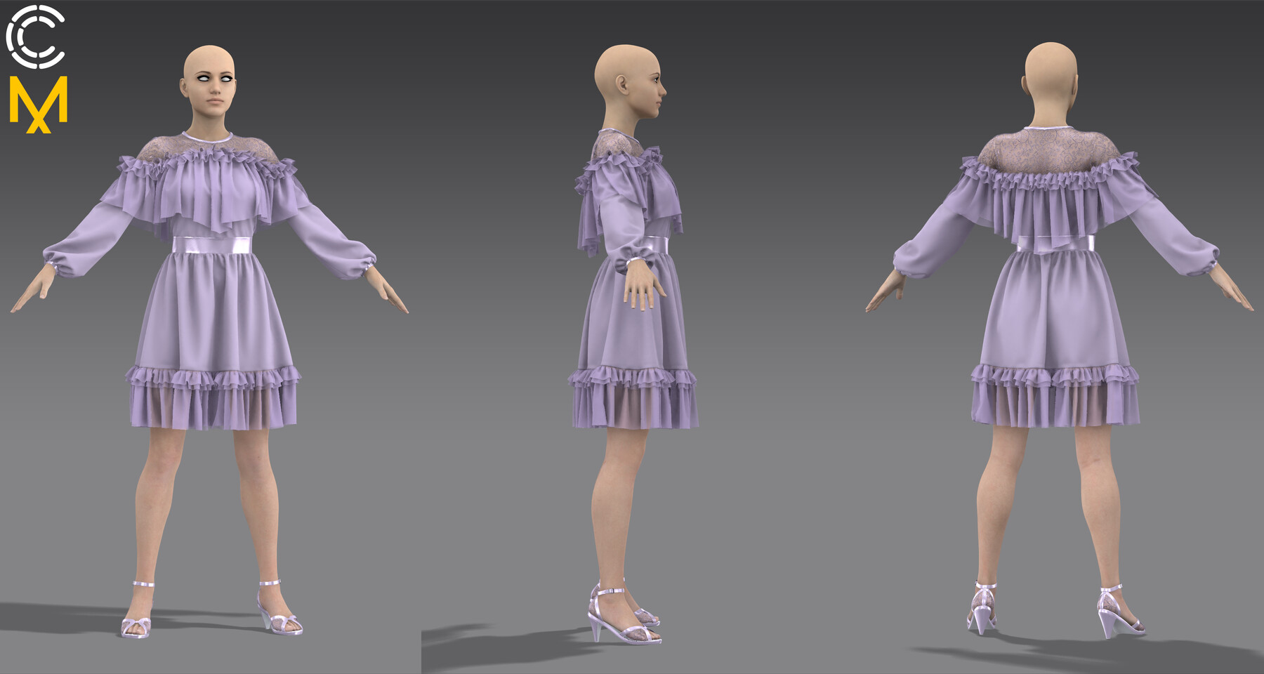 ArtStation - Dress 6_2. Marvelous Designer/Clo3d project + OBJ. | Resources