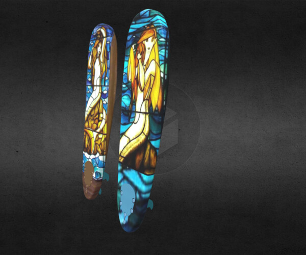 ArtStation - Mermaid Surfboard Low Poly UW Unwrapped | Game Assets