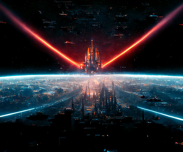 ArtStation - Space Fortress over the planet | Artworks