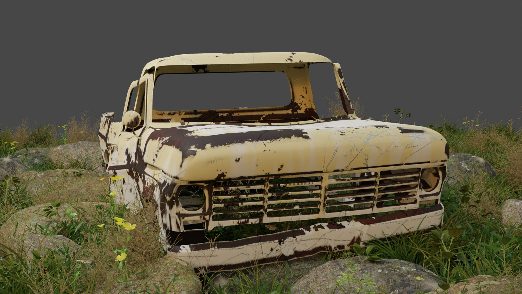 ArtStation - Rusted car | Game Assets