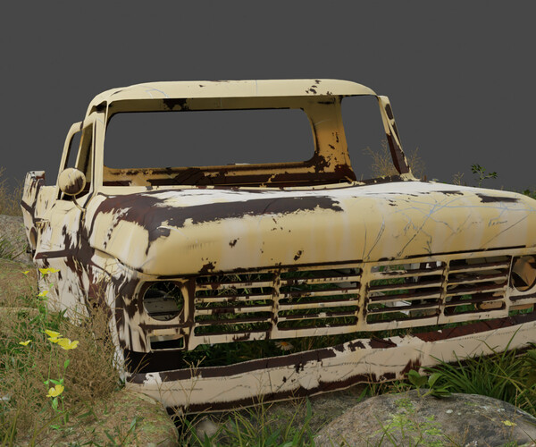 ArtStation - Rusted car | Game Assets