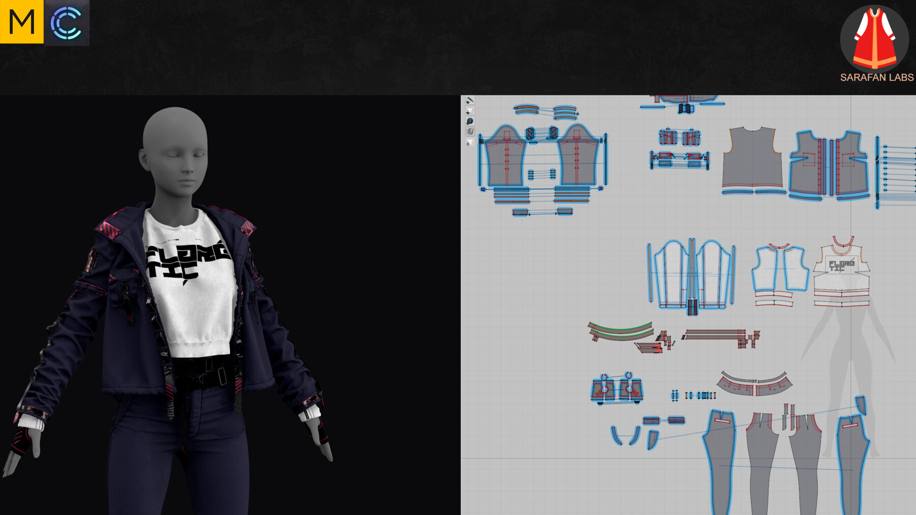 ArtStation - Women's Tracksuit with Bright Inserts | Game Assets