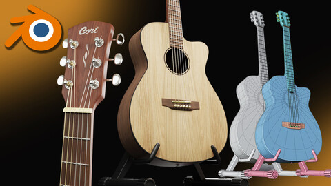 ArtStation - Cort Acoustic Guitar & Stand | Resources