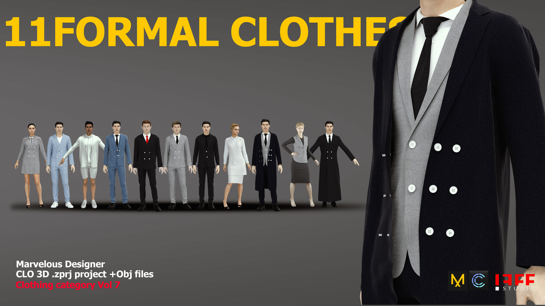 ArtStation - 11 FORMAL CLOTHES . SUIT / PANTSUIT / UNIFORM (Projects ...