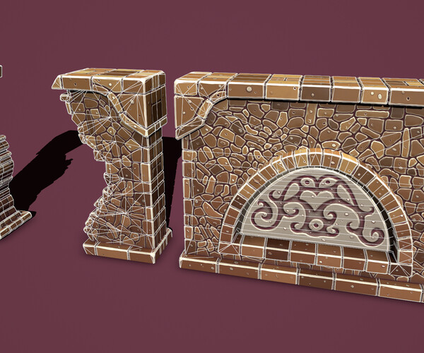 ArtStation - Fantasy wall 2 | Game Assets