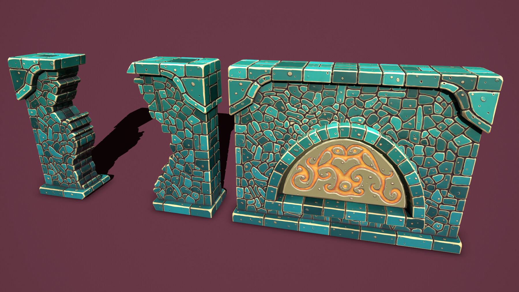 ArtStation - Fantasy wall 2 | Game Assets