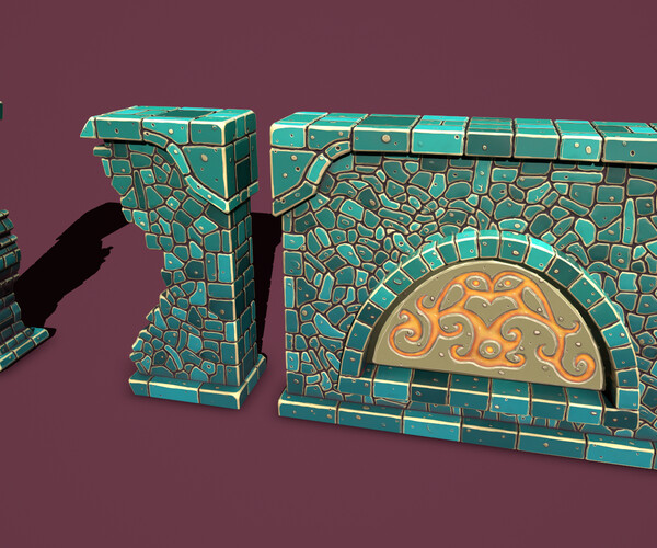 ArtStation - Fantasy wall 2 | Game Assets