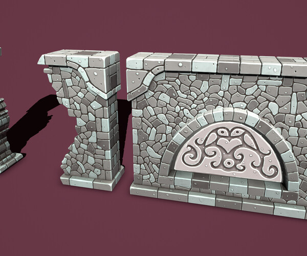 ArtStation - Fantasy wall 2 | Game Assets