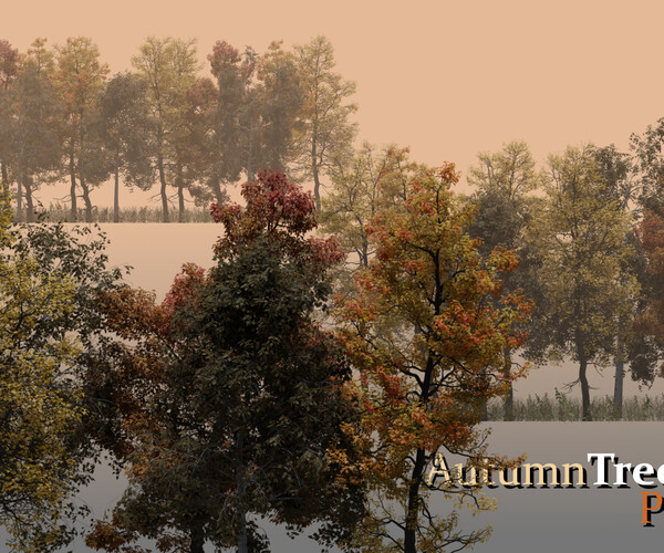 ArtStation - Autumn Trees Line, Trees Horizon, PNG, Cutout, Pack 04 ...