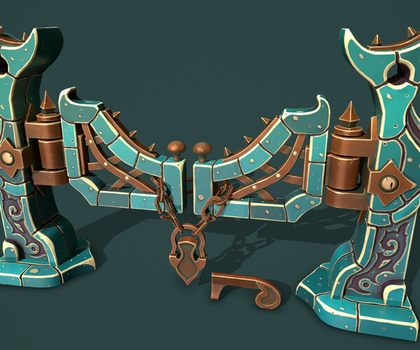 ArtStation - Fantasy fence door | Game Assets