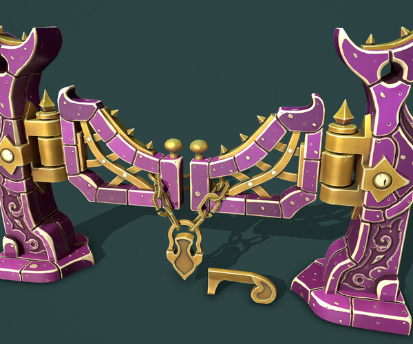 ArtStation - Fantasy fence door | Game Assets