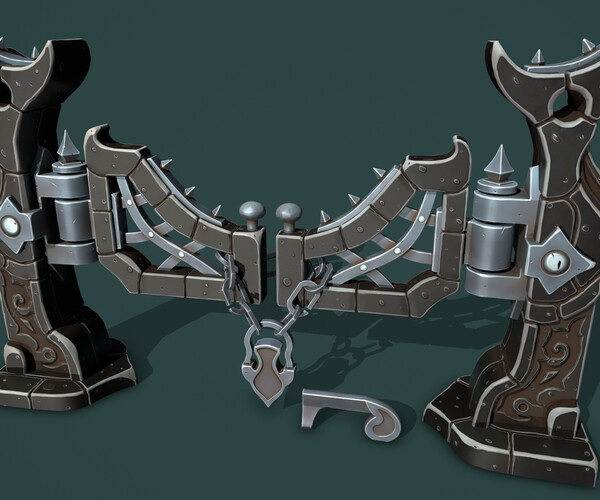 ArtStation - Fantasy fence door | Game Assets