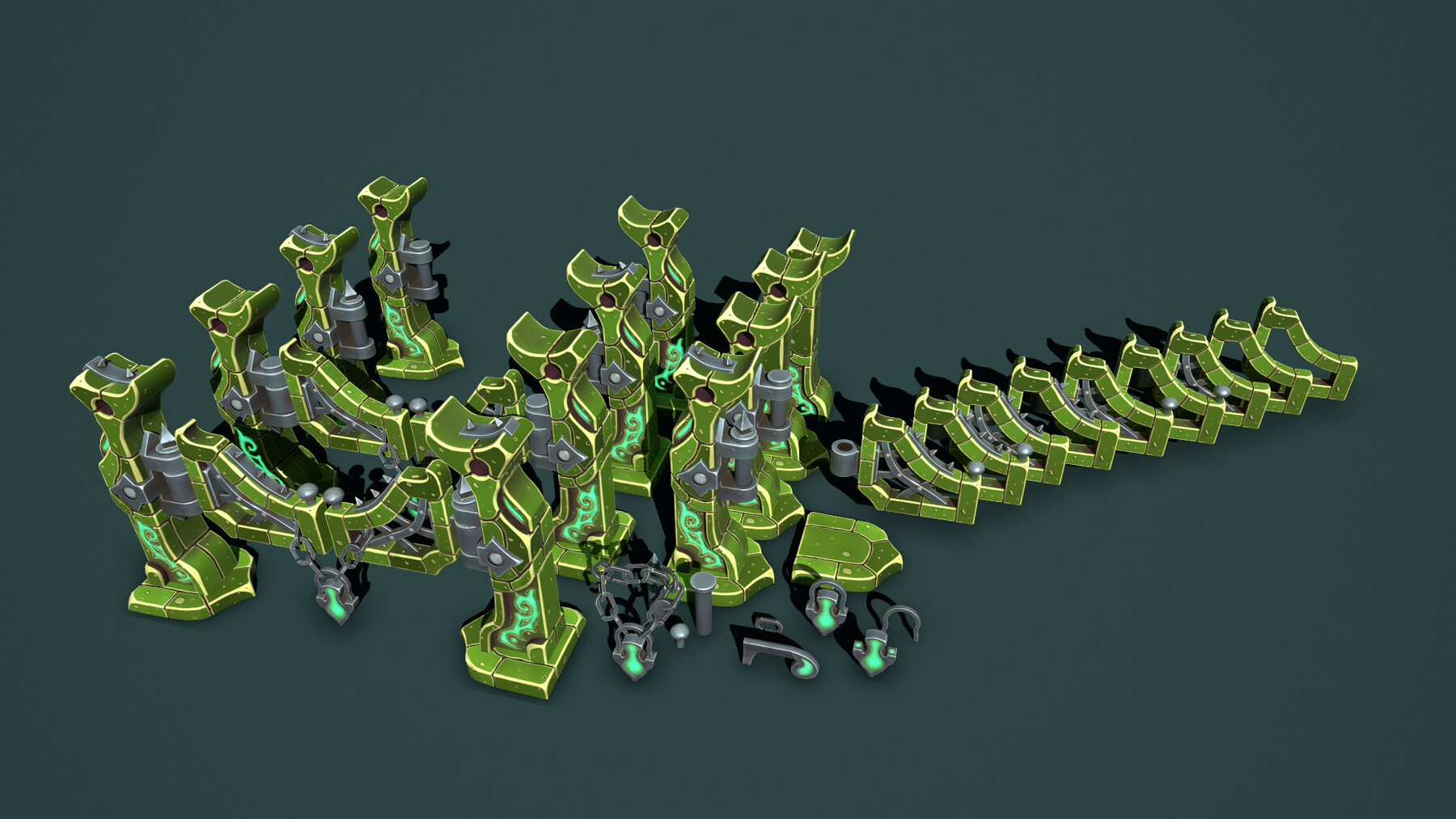 ArtStation - Fantasy fence door | Game Assets