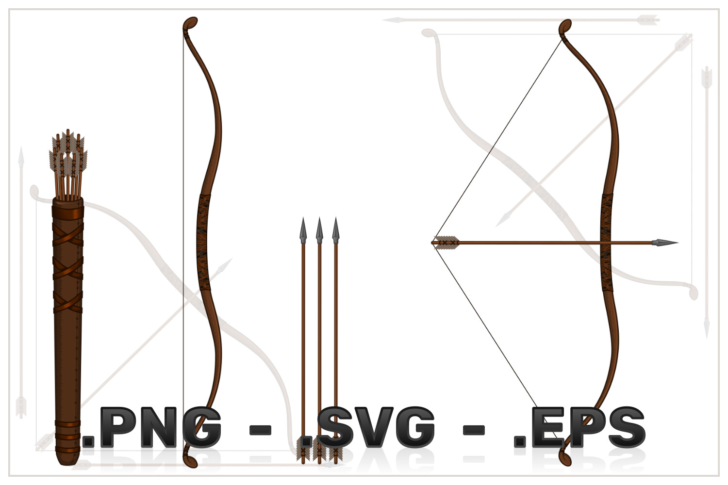 ArtStation - Bow And Quiver Arrow Vector Design | Artworks