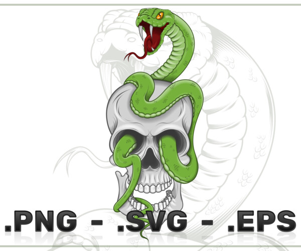 ArtStation - Skull With Snake Vector Design | Artworks
