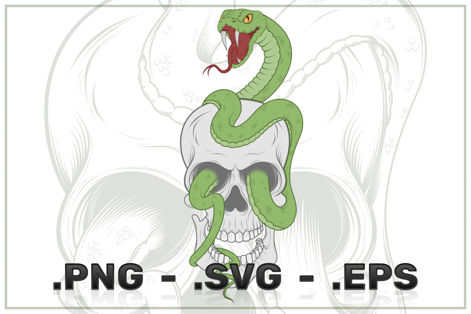 ArtStation - Skull With Snake Vector Design | Artworks