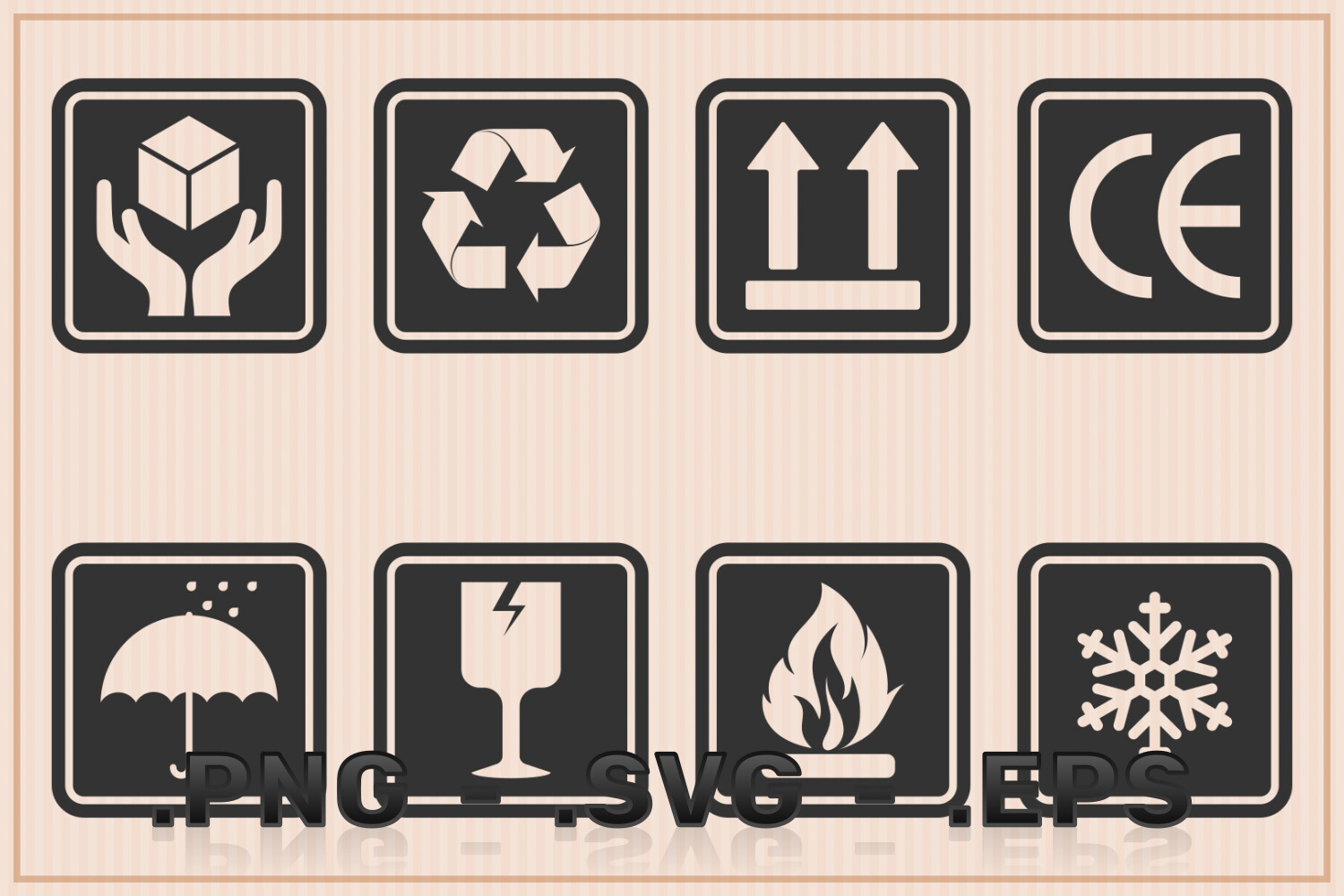 ArtStation - Vector Design Cardboard Box With Packaging Symbols | Artworks