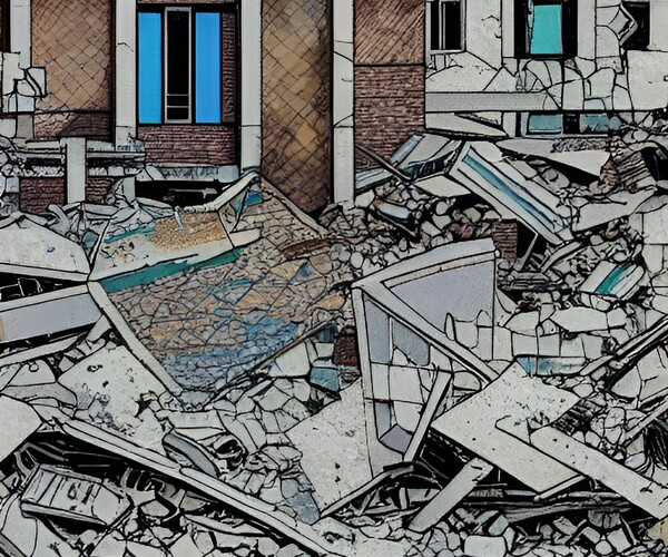 ArtStation - Destroyed facade building texture 291jpg wonder pack ...