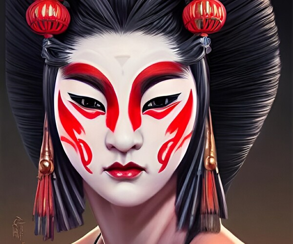 ArtStation - 00032 Mask Geisha 92jpg wonder pack | Artworks