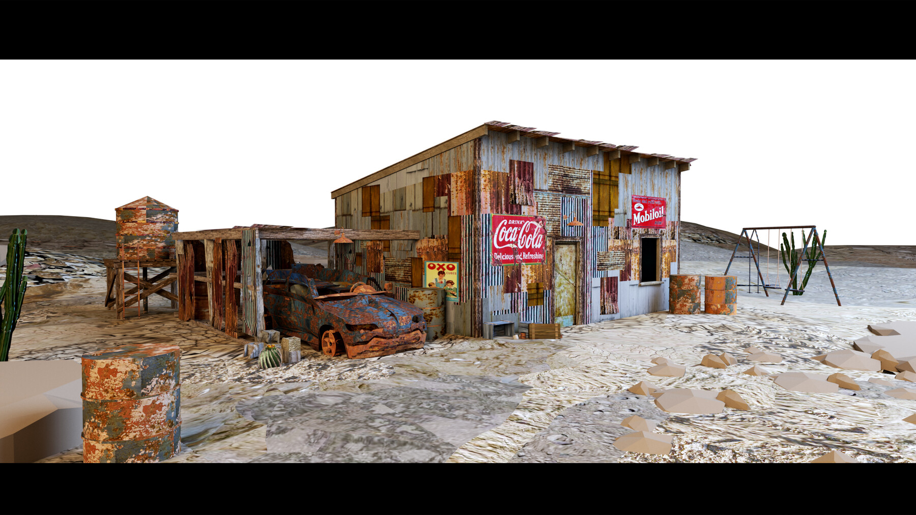 ArtStation - Old store in desert- 3d Model | Resources
