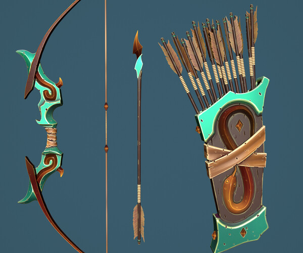ArtStation - Snake bow and quiver | Game Assets