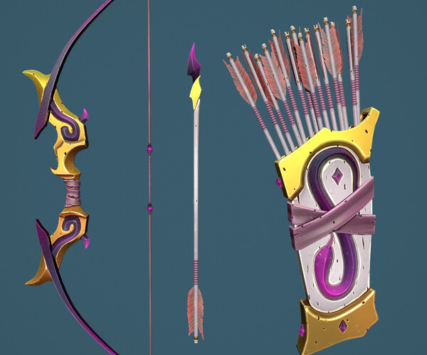 ArtStation - Snake bow and quiver | Game Assets