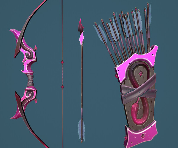 ArtStation - Snake bow and quiver | Game Assets