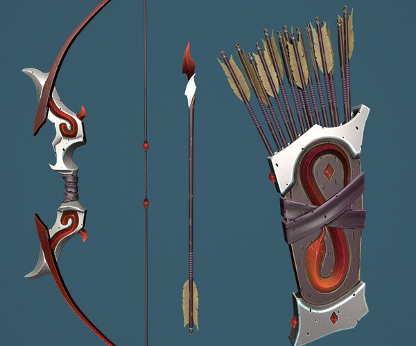 ArtStation - Snake bow and quiver | Game Assets