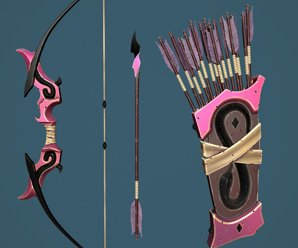 ArtStation - Snake bow and quiver | Game Assets