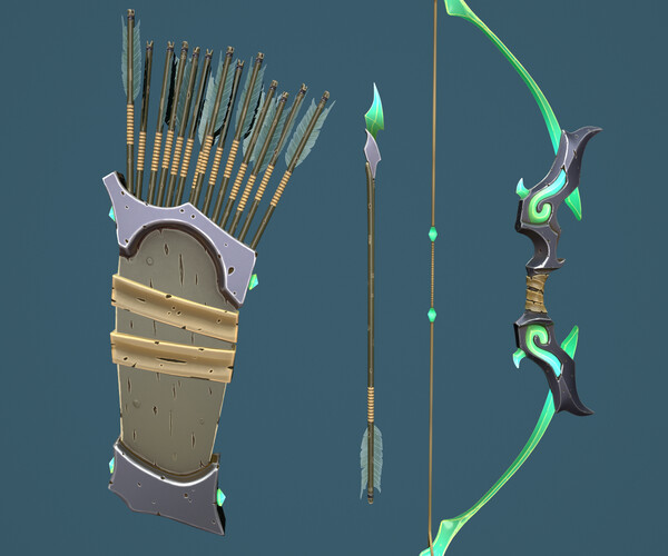 ArtStation - Snake bow and quiver | Game Assets