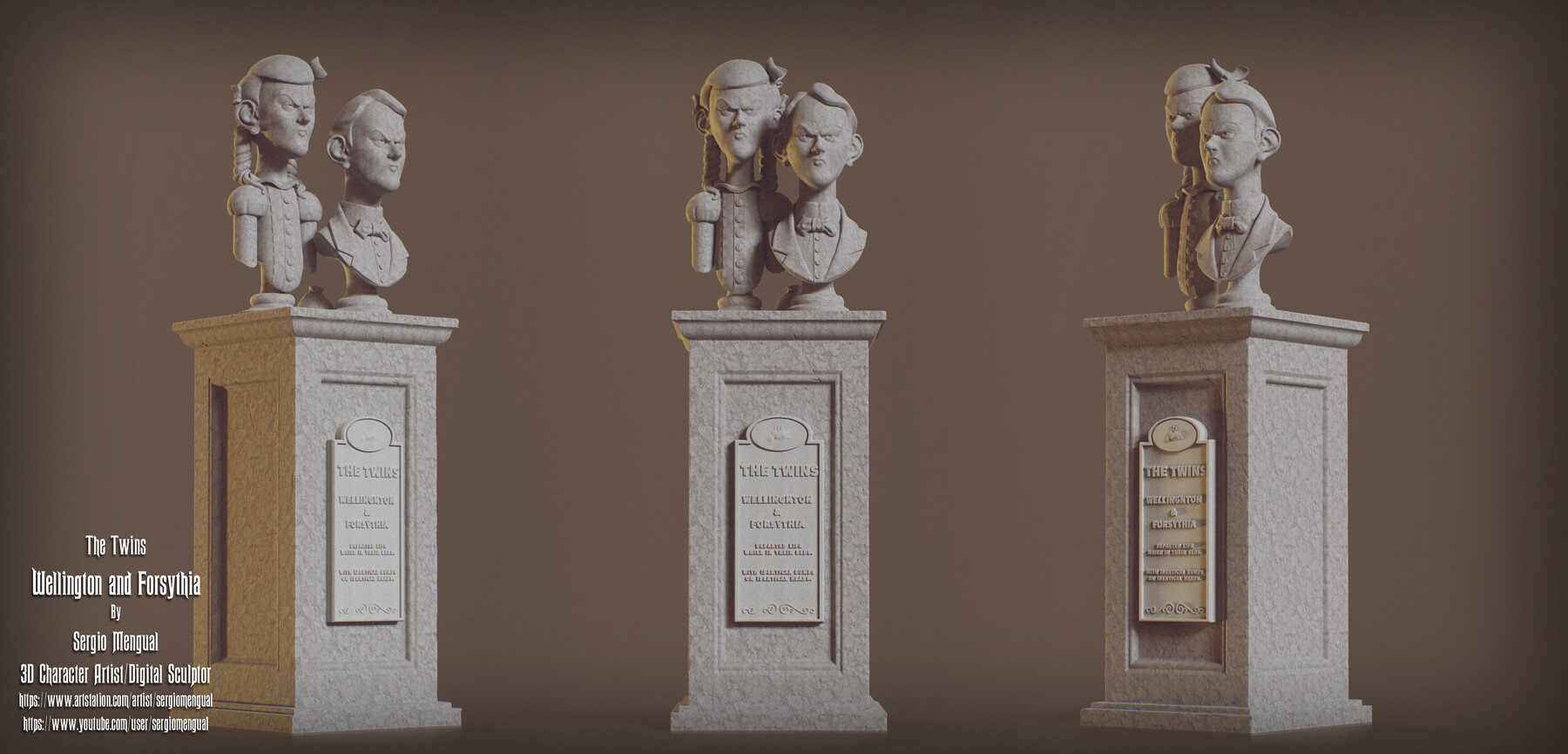 ArtStation - Haunted Mansion The Twins 3D Printable Busts | Resources
