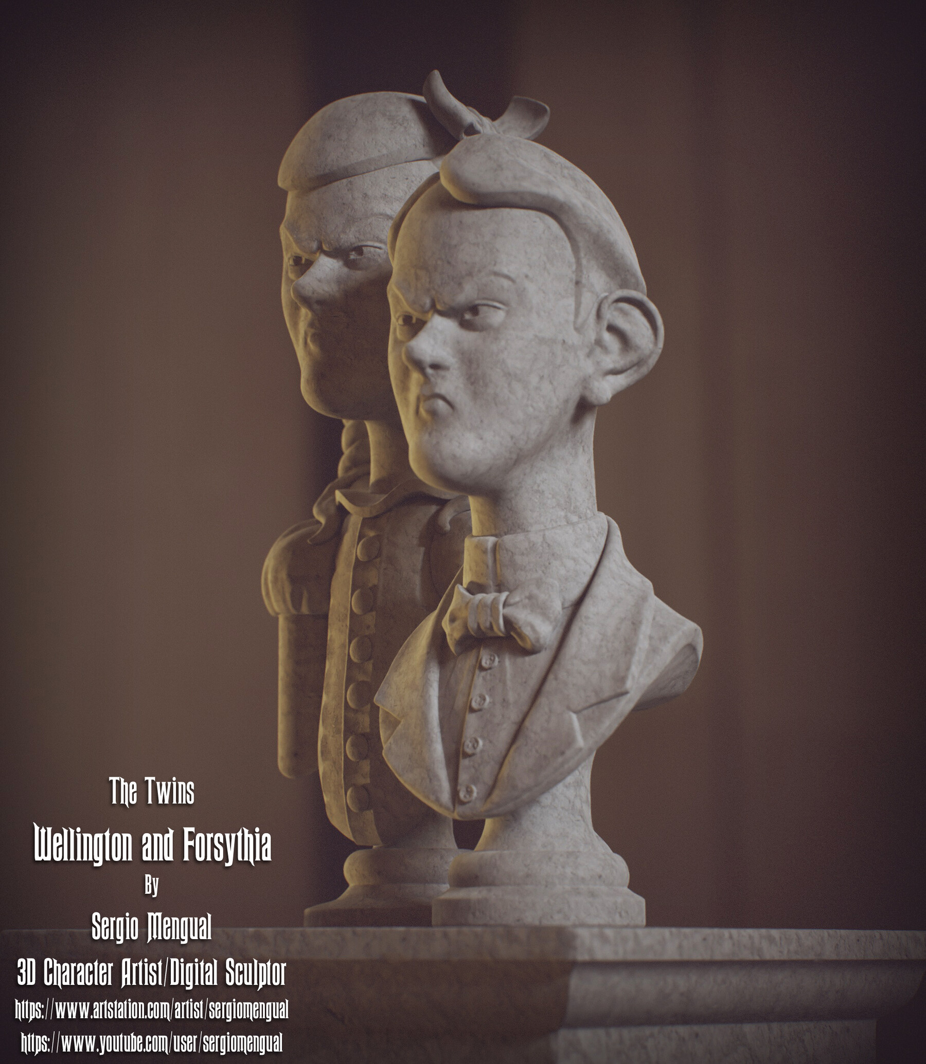 ArtStation - Haunted Mansion The Twins 3D Printable Busts | Resources