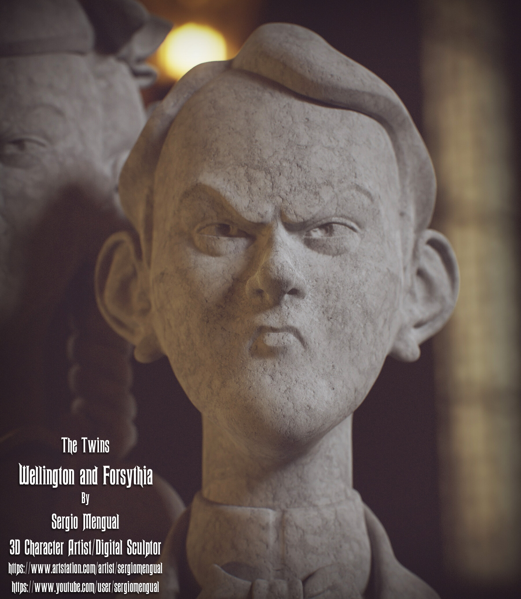 ArtStation - Haunted Mansion The Twins 3D Printable Busts | Resources