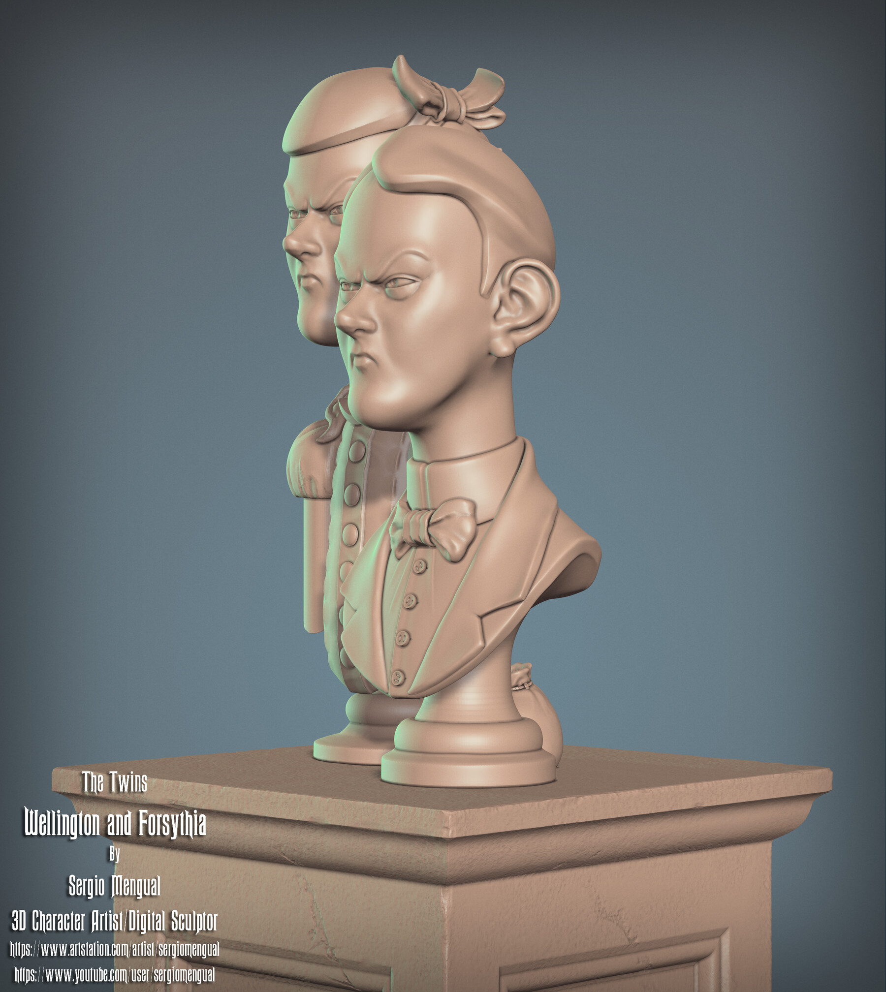 ArtStation - Haunted Mansion The Twins 3D Printable Busts | Resources