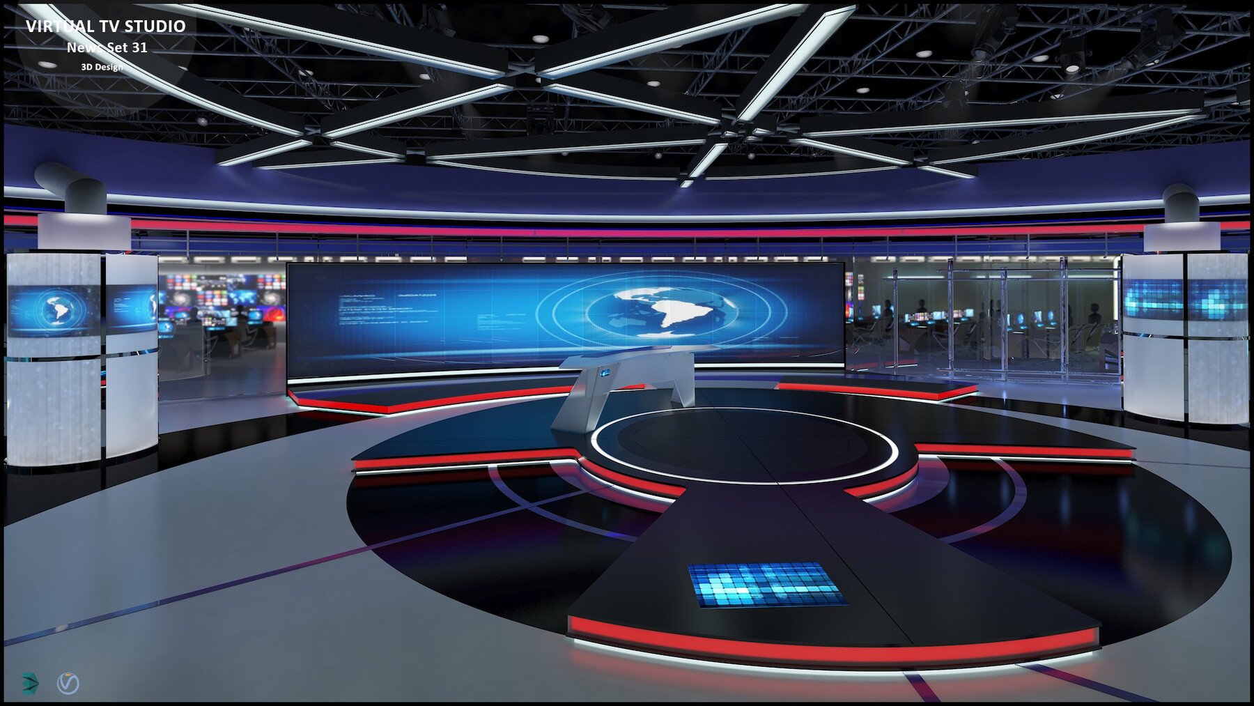 ArtStation - Virtual TV Studio Sets - Collection Vol 14 - 4 PCS DESIGN ...