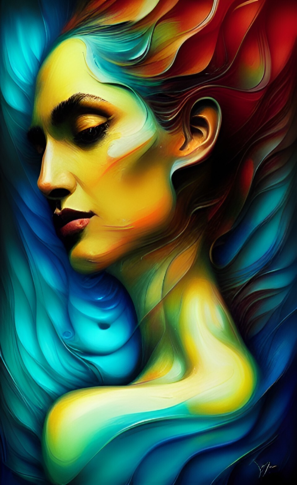 ArtStation - Shape Of Woman Body Colors Liquid Paint 1300 jpg wombo art ...