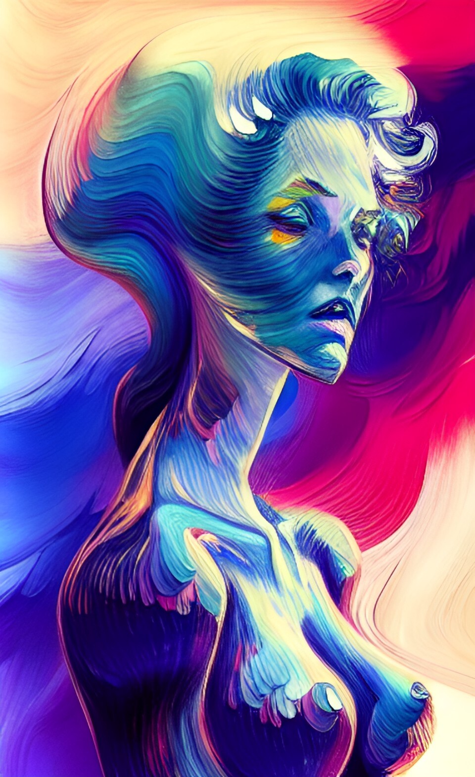 ArtStation - Shape Of Woman Body Colors Liquid Paint 1300 jpg wombo art | Artworks