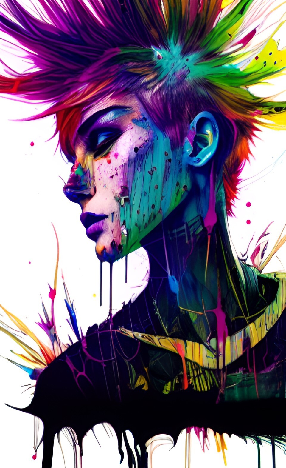 ArtStation - Splash Girl Punky Colored 700 jpg wombo art | Artworks