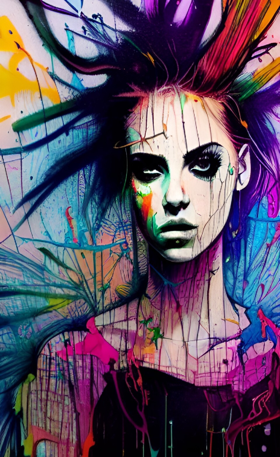 ArtStation - Splash Girl Punky Colored 700 jpg wombo art | Artworks