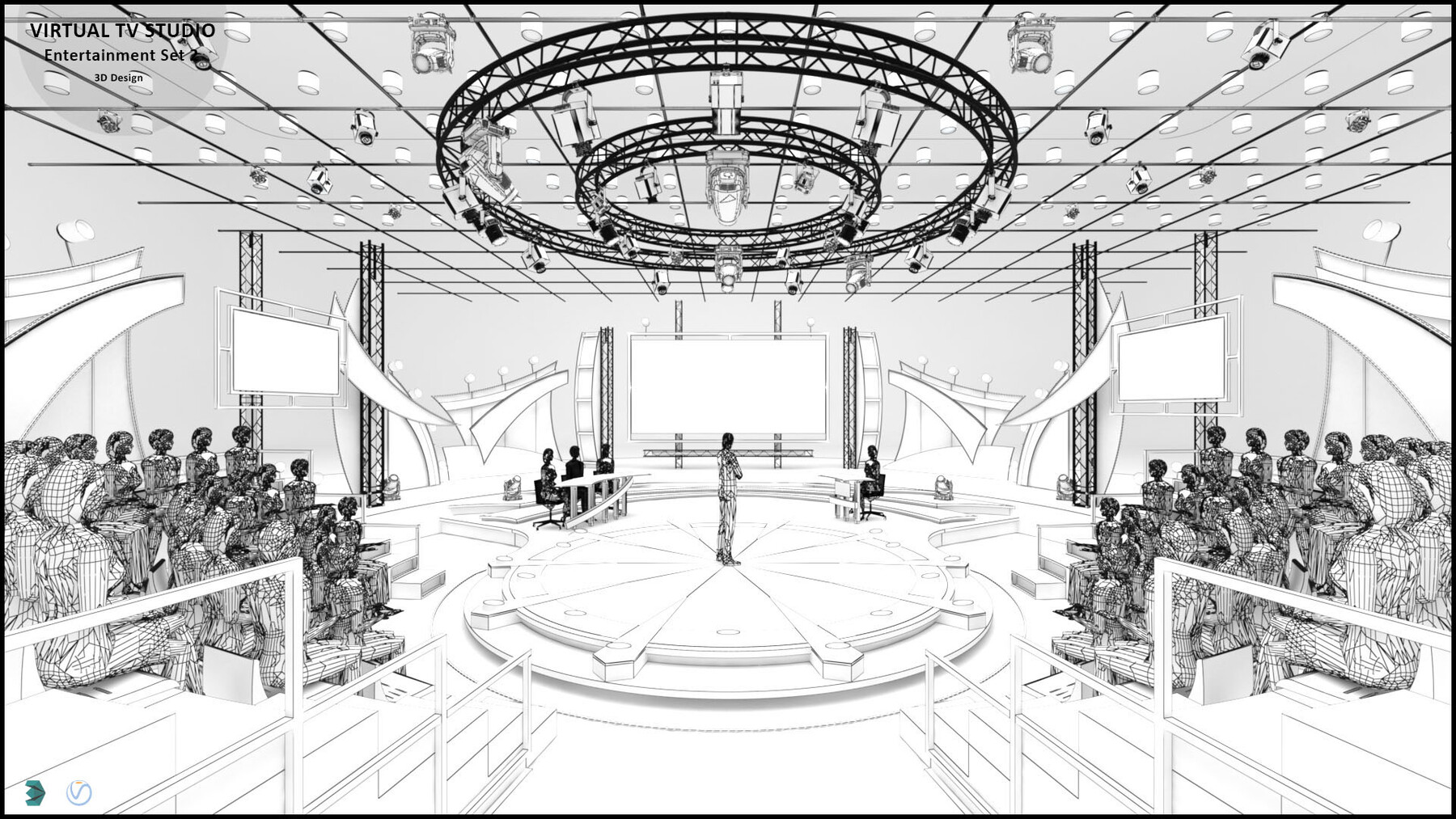 ArtStation - Virtual TV Studio Sets - Collection Vol 15 - 4 PCS DESIGN ...