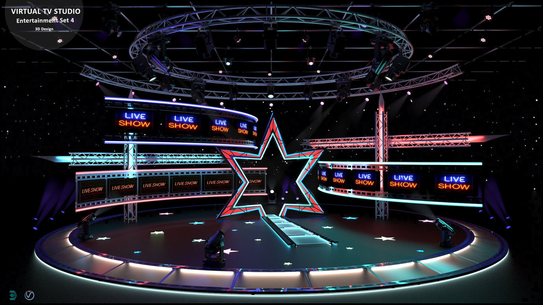 ArtStation - Virtual TV Studio Sets - Collection Vol 15 - 4 PCS DESIGN ...