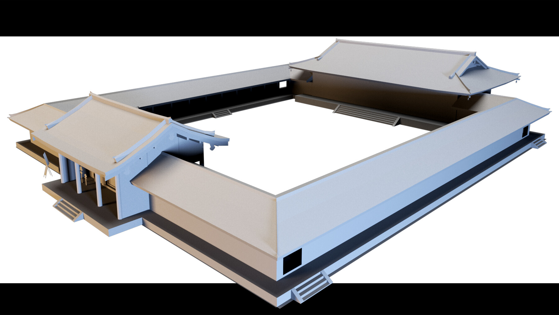 ArtStation - 4 Chinese buildings- 3d Model | Resources