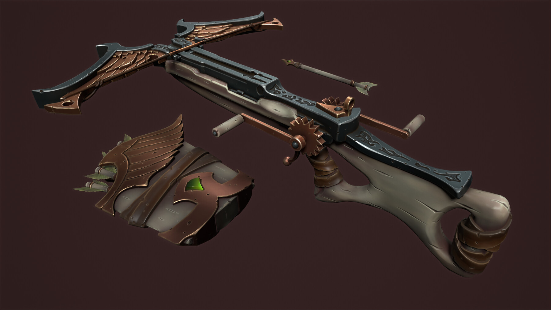 ArtStation - Rune crossbow and quiver | Game Assets