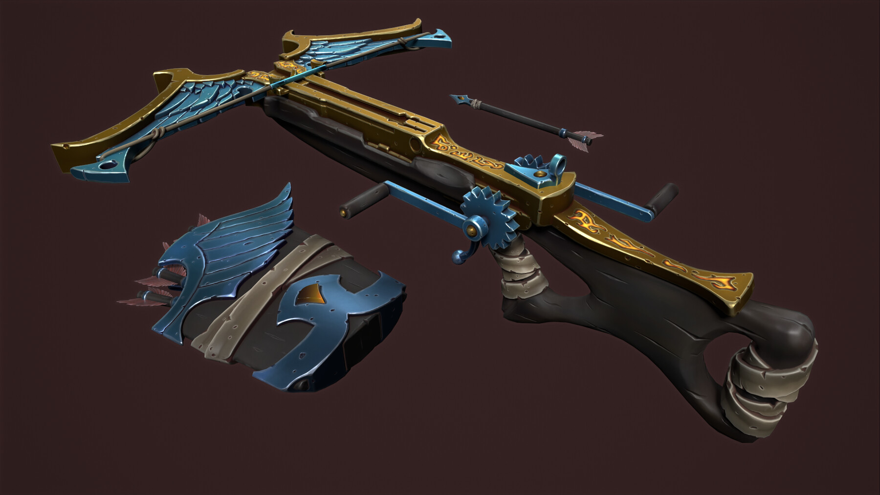 ArtStation - Rune crossbow and quiver | Game Assets