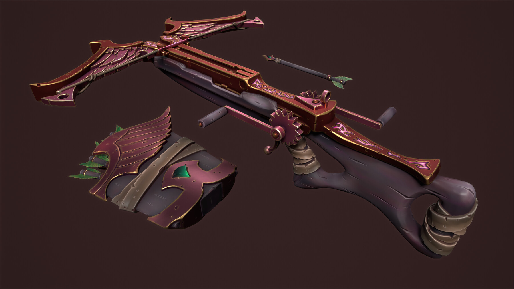 ArtStation - Rune crossbow and quiver | Game Assets