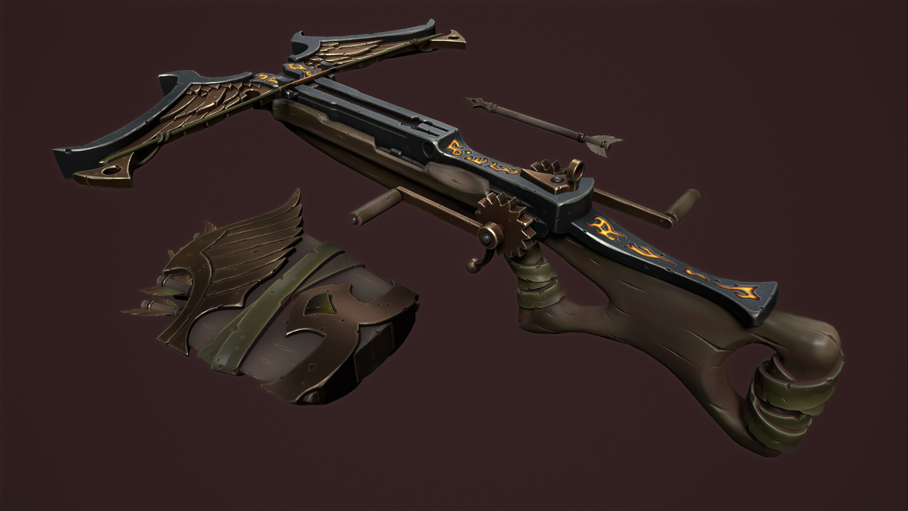 ArtStation - Rune crossbow and quiver | Game Assets