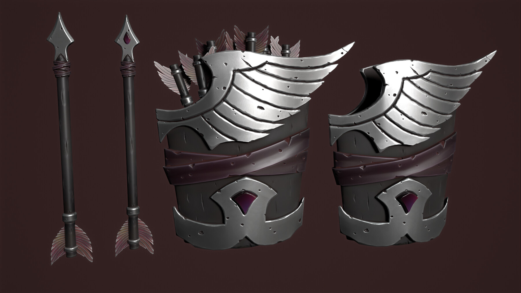 ArtStation - Rune crossbow and quiver | Game Assets