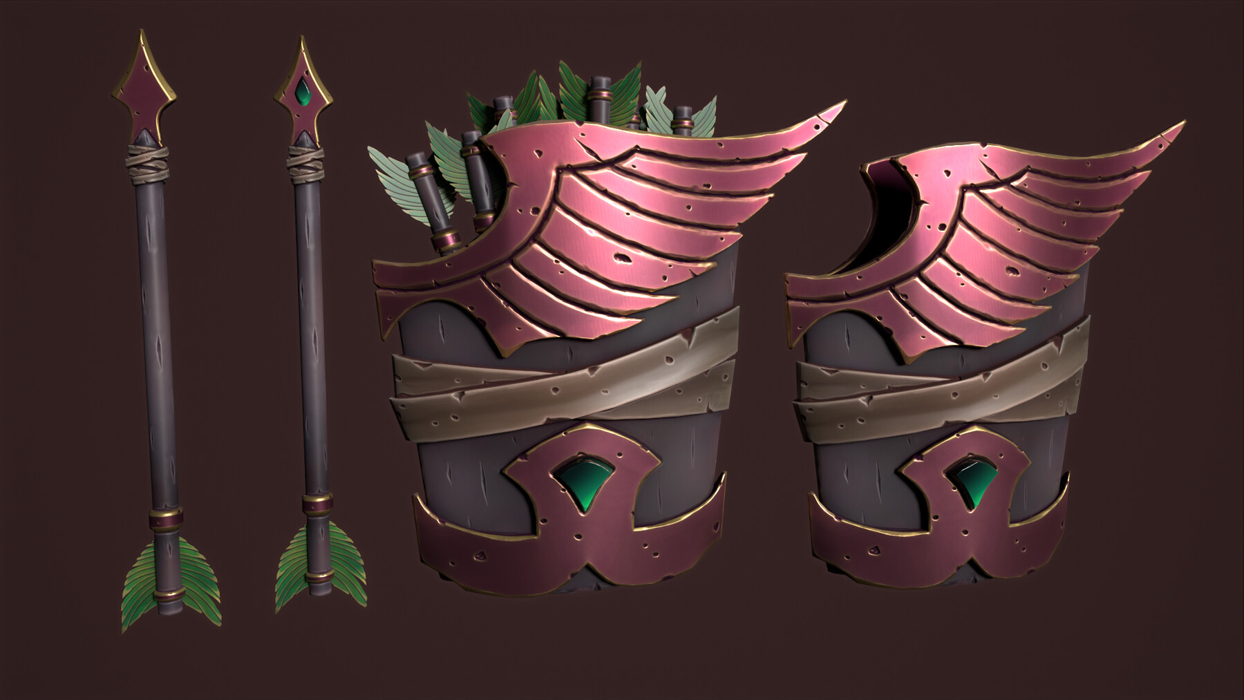 ArtStation - Rune crossbow and quiver | Game Assets